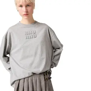 Miu Miu Cotton T-shirt With Embroidered Logo