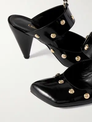 Chloé Jade Studded Patent-leather Pumps