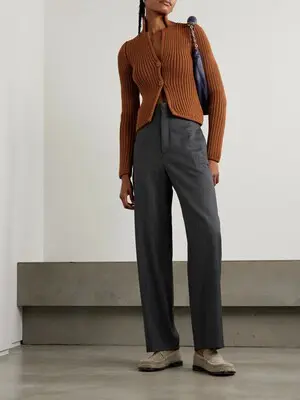Loewe Pinstriped Wool Wide-leg Trousers