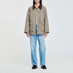 Sandro Checked Coat With Velvet Collar