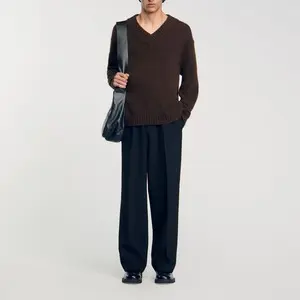 Sandro Chunky Knit Yak Sweater - Brown