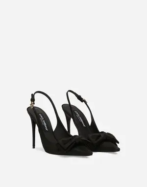 Dolce & Gabbana Satin Slingbacks With Bow Detail