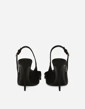 Dolce & Gabbana Satin Slingbacks With Bow Detail