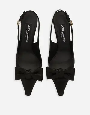 Dolce & Gabbana Satin Slingbacks With Bow Detail