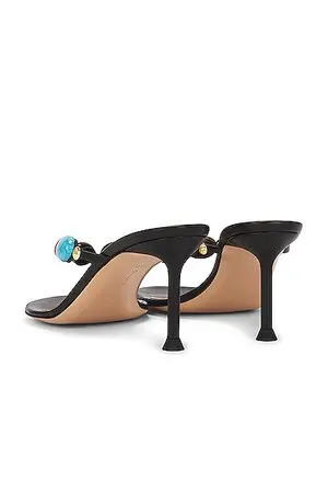 GIANVITO ROSSI Embellished Stiletto Heeled Flip Flops - Black