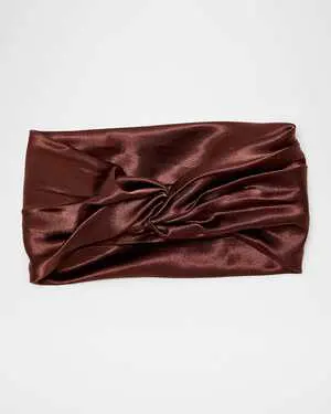 Eugenia Kim Eugenia Kim Malia Satin Turban Headband - Chocolate