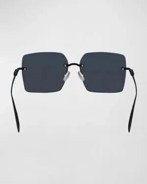 FERRAGAMO Prisma Metal Square Sunglasses - Matte Black