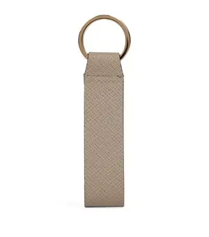 Smythson Panama Leather Keyring - Beige