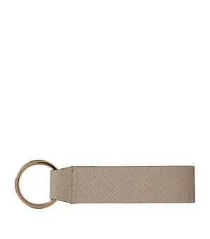 Smythson Panama Leather Keyring - Beige