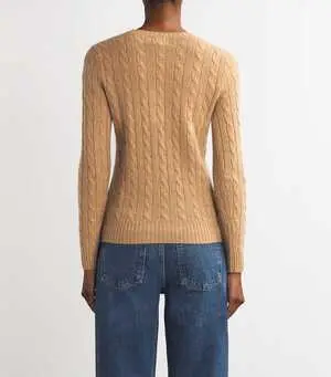 Polo Ralph Lauren Wool-cashmere Julianna Cable Knit Sweater - Beige