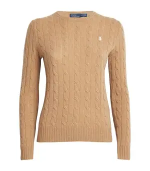 Polo Ralph Lauren Wool-cashmere Julianna Cable Knit Sweater - Beige