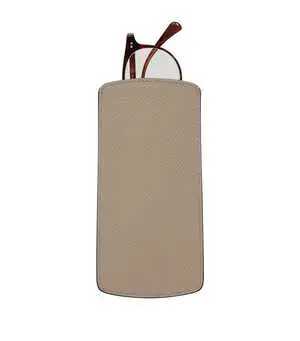 Smythson Leather Panama Glasses Case - Beige