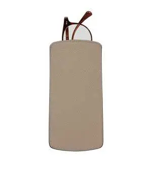 Smythson Leather Panama Glasses Case - Beige