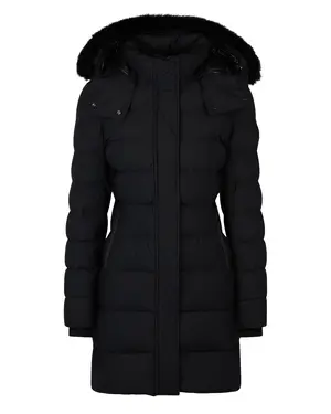 Moose Knuckles Watershed Down Parka With Shearling Trim - Black/black Shearling