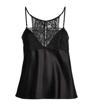 AUBADE Midnight Whisper Lace Trim Camisole - Black