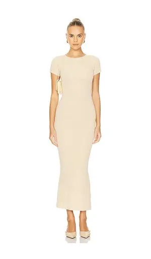 ALL THE WAYS Evelyn Knit Midi Dress With Open Back Detail
