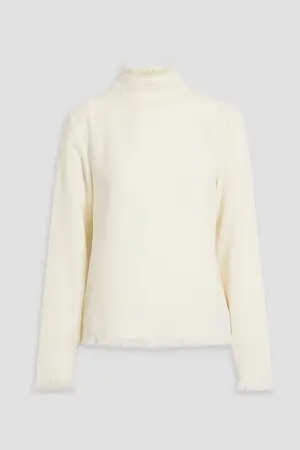 ENVELOPE 1976 Marmo Frayed Wool-crepe Top