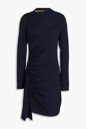Enza Costa Ruched Metallic Jersey Mini Dress