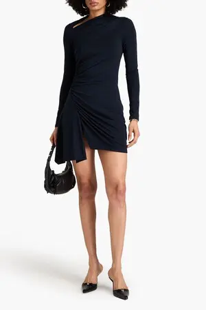 Enza Costa Ruched Metallic Jersey Mini Dress