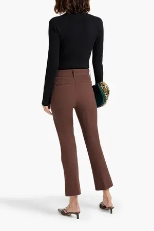 Derek Lam 10 Crosby Button-embellished Ribbed-knit Turtleneck Sweater