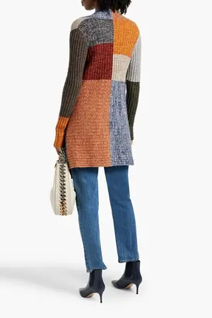 Autumn Cashmere Patchwork Ribbed-knit Cardigan