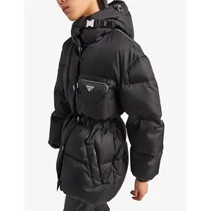 Prada Re-nylon Hooded Down Jacket