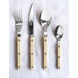 SABRE Bistrot Stainless-steel And Acrylic Cutlery Set Of 24 - Ivory