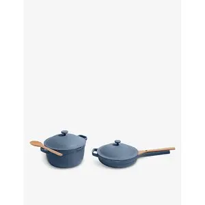 OUR PLACE Home Cook Duo Ceramic Pot And Pan Two-piece Set Worth £270 - Blue Salt