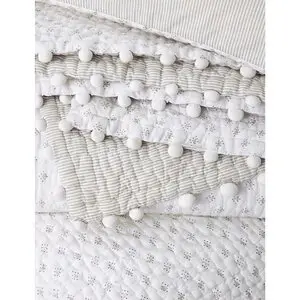 THE WHITE COMPANY Brittany Dot-print Large Cotton Cushion 60cm X 60cm