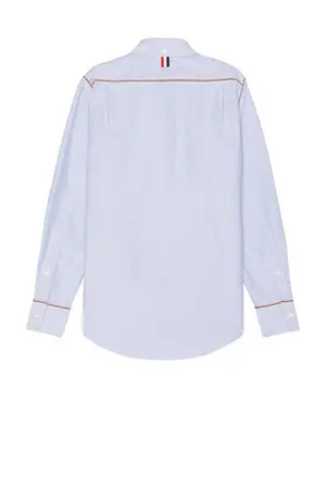 Thom Browne Straight Fit Button Down Long Sleeve Shirt