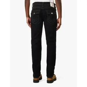 True Religion Ricky Flap Straight-leg Stretch-denim Jeans - Black