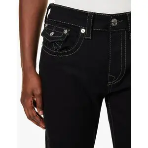 True Religion Ricky Flap Straight-leg Stretch-denim Jeans - Black