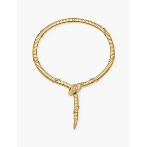 BVLGARI Serpenti Tubogas Diamond And Onyx Necklace - Yellow Gold