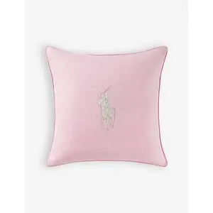 Ralph Lauren Oxford Logo-embroidered Square Cotton Cushion Cover - Rosette