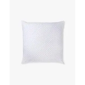 THE WHITE COMPANY Brittany Dot-print Medium Cotton Cushion 50cm X 50cm - White/grey