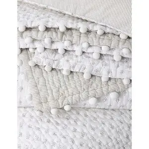 THE WHITE COMPANY Brittany Dot-print Medium Cotton Cushion 50cm X 50cm