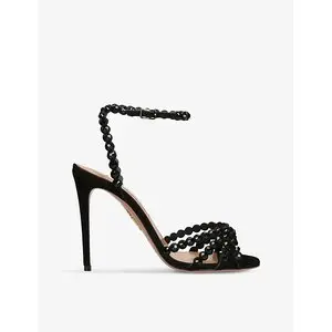 AQUAZZURA Tequila 105 Crystal-embellished Heeled Sandals - Black
