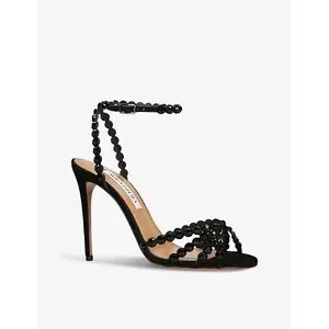 AQUAZZURA Tequila 105 Crystal-embellished Heeled Sandals - Black