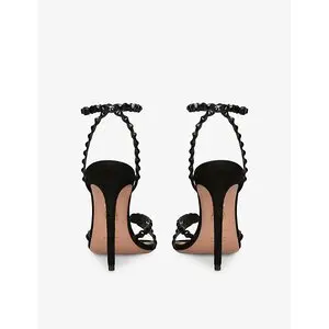 AQUAZZURA Tequila 105 Crystal-embellished Heeled Sandals - Black
