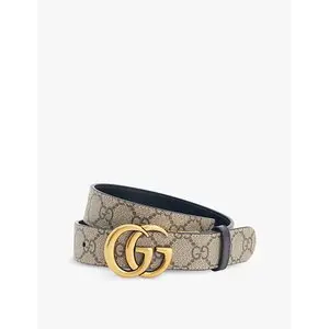 Gucci Monogram Leather Belt - Beige
