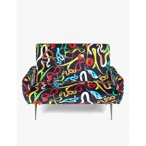 SELETTI Toiletpaper Snake-print Two-seater Woven Sofa 122cm - One-color
