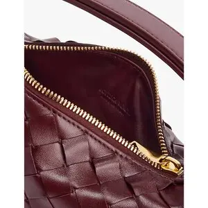 Bottega Veneta Wallace Leather Top-handle Bag - Barolo-gold