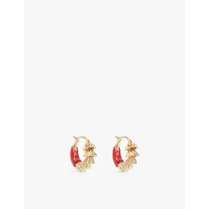 Bottega Veneta Enamel Hoop Earrings - Carnelian
