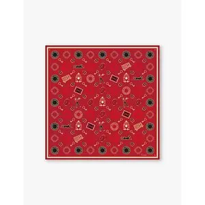 Cartier Diablo De Graphic-print Silk-twill Scarf - Burgundy