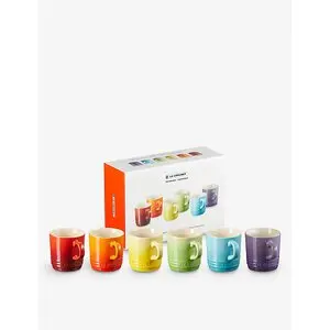 LE CREUSET Stoneware Cappuccino Mugs Set Of Six - Rainbow