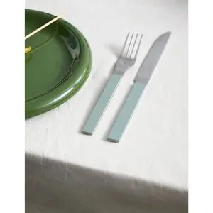 HAY Mvs Square-handle Stainless-steel Cutlery Set - Green