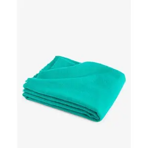 HAY Mono Frayed-edge Wool Blanket 180cm X 130cm Aqua Green
