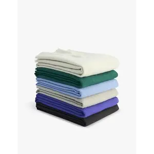 HAY Mono Frayed-edge Wool Blanket 180cm X 130cm - Charcoal