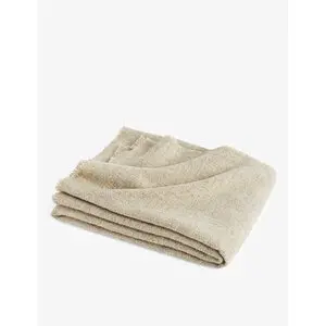 HAY Mono Frayed-edge Wool Blanket 180cm X 130cm Creme Melange