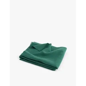 HAY Mono Frayed-edge Wool Blanket 180cm X 130cm - Green